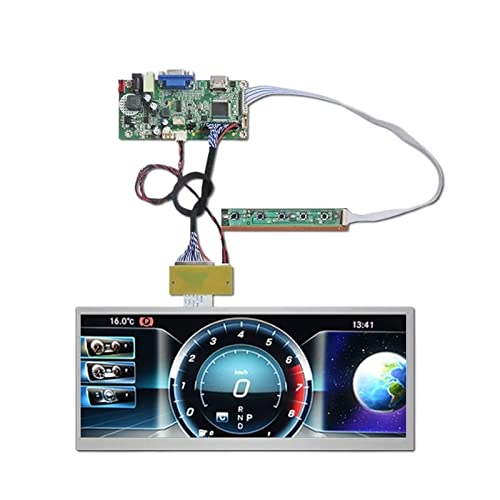 PUREUV 12.3" 1920x720 Automotive Display Car Dashboard IPS Stretched Bar Screen VGA LVDS Controller Board Sunlight Readable LCD