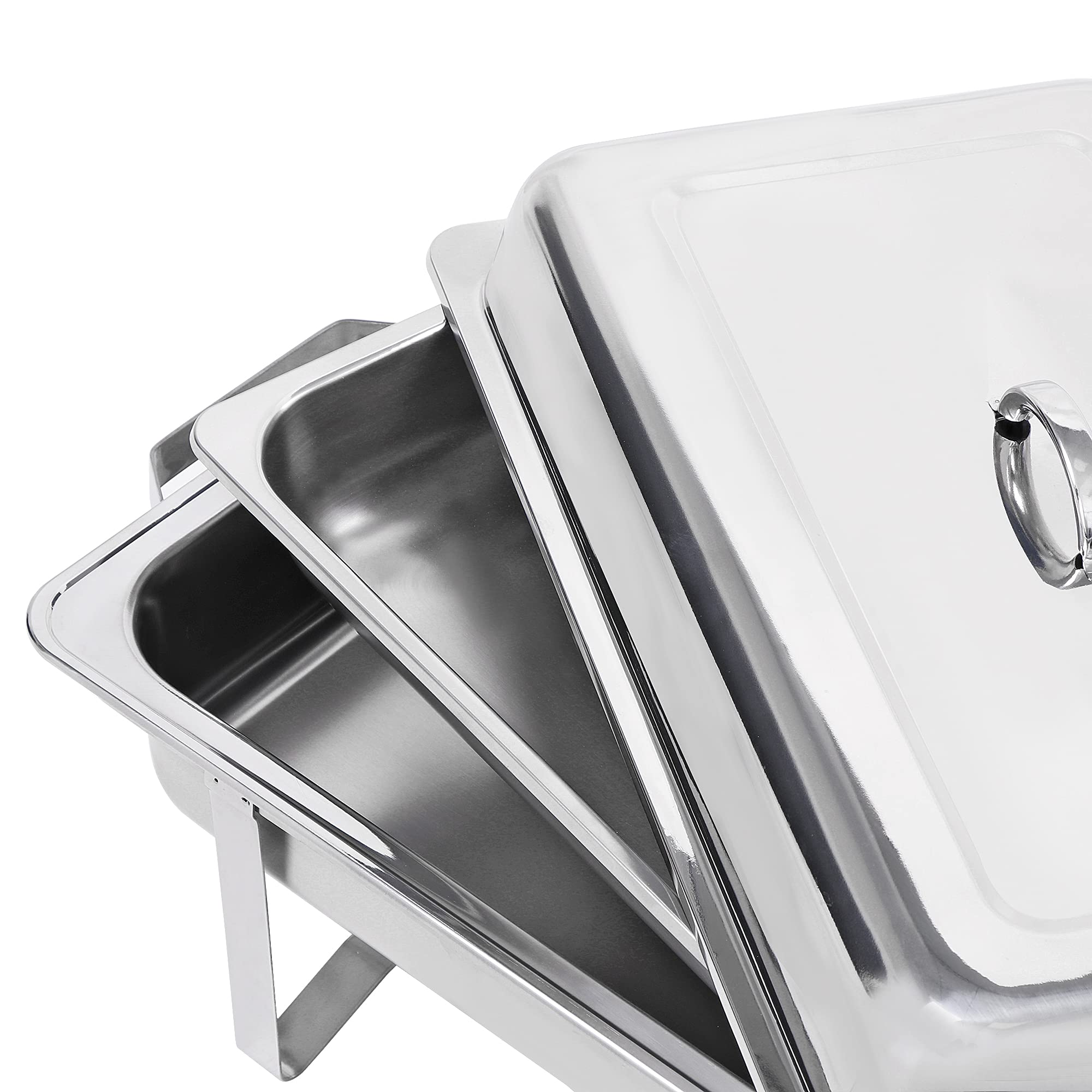 LEMY 8 Qt Stainless Steel Chafer Chafing Dishes Full Size Chafer for Catering Buffet Warmer Tray Kitchen Party Dining (2 Packs)