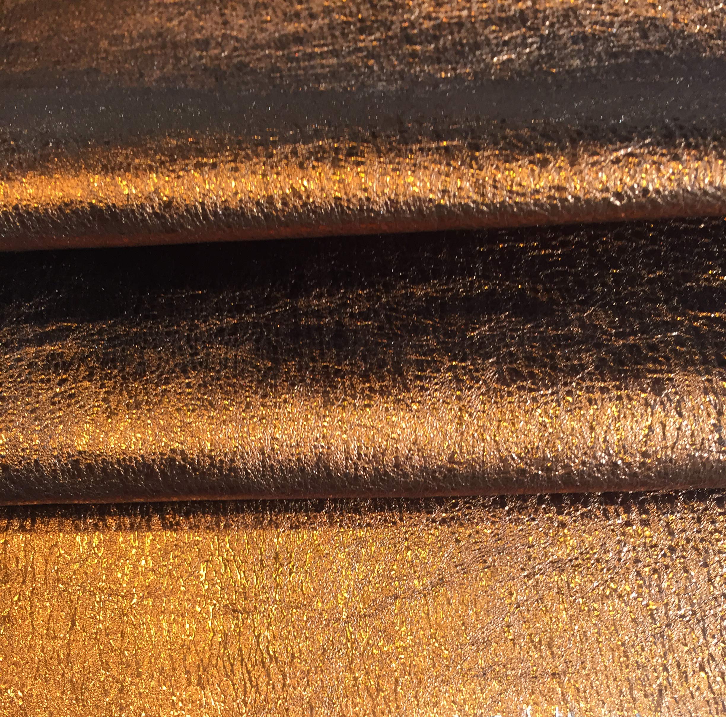 Genuine Leather Hides - Spanish Full Skin - Brown Copper Color - 5 sq ft - 26¨x 24¨ at Longest and widest- 1 oz. avg Thickness - Lambskin -Upholstery-Craft -Bookbinding-Material