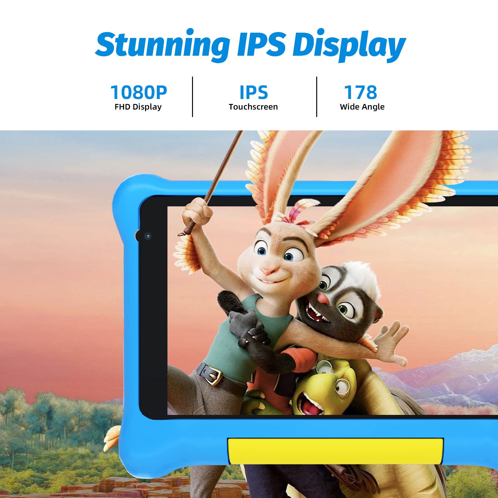 MERRYROYAL Kids Tablet 7'' Tablet for Kids Android 11 32GB 2GB RAM ROM Parental Control Tablets with Shockproof Case