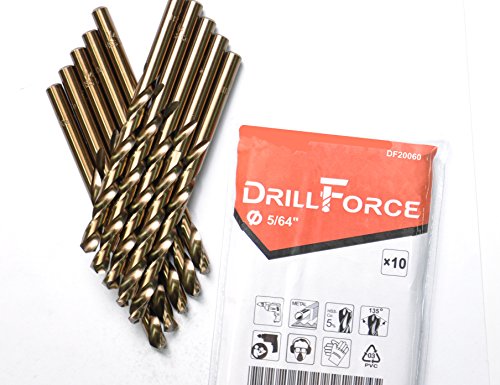 OXTUL 10PCS,5/64",HSS General Purpose Heavy Duty Jobber Length Cobalt Twist Drill Bits,ideal for drilling on mild steel, copper, Aluminum, Zinc alloy etc.