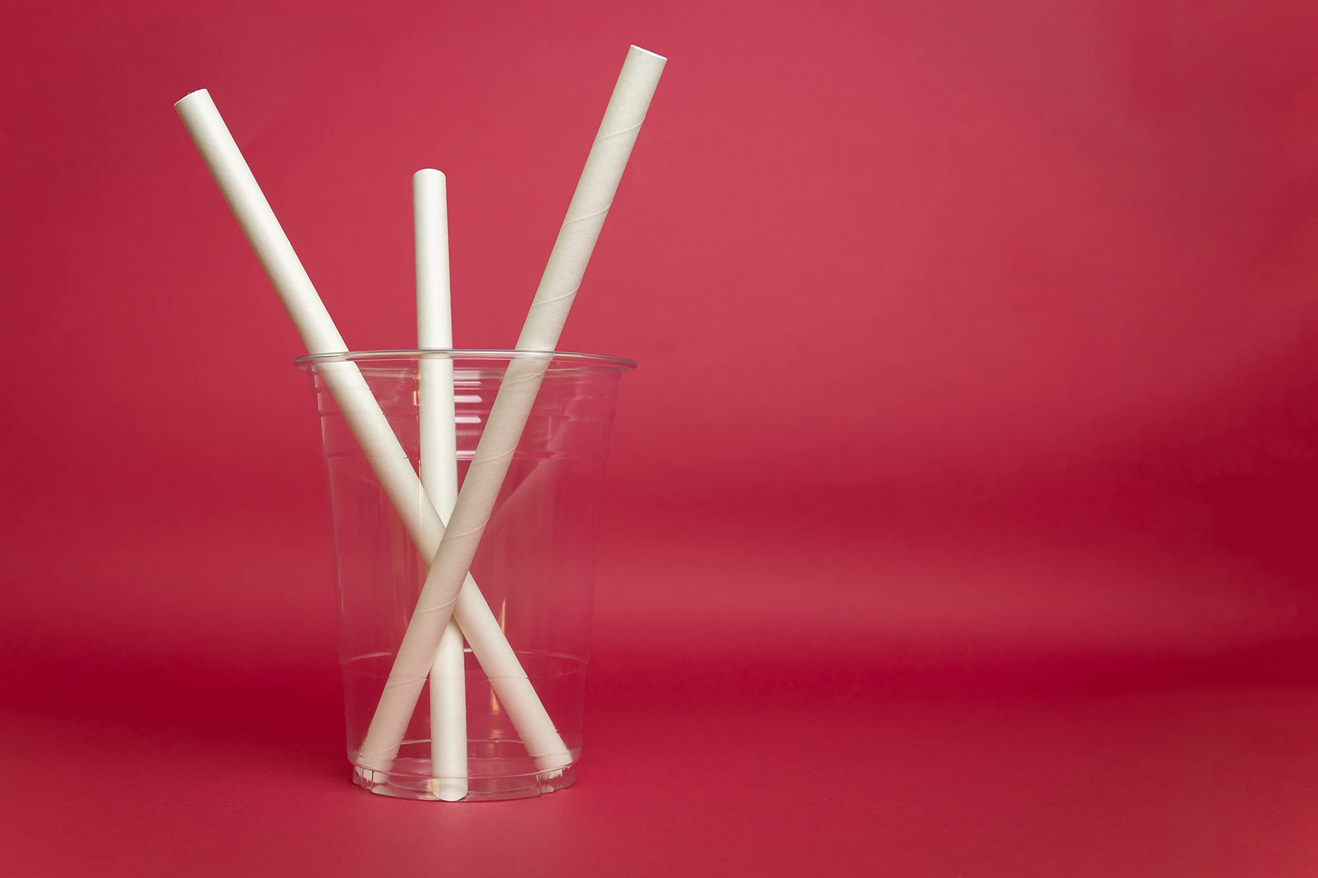 Kingseal Disposable Paper Drinking Straws, Unwrapped, WHITE, 7.75 Inch Length x 8mm Diameter, Giant" Size, White, Biodegradable, Earth Friendly, Bulk Pack - 1 Box of 350 Straws