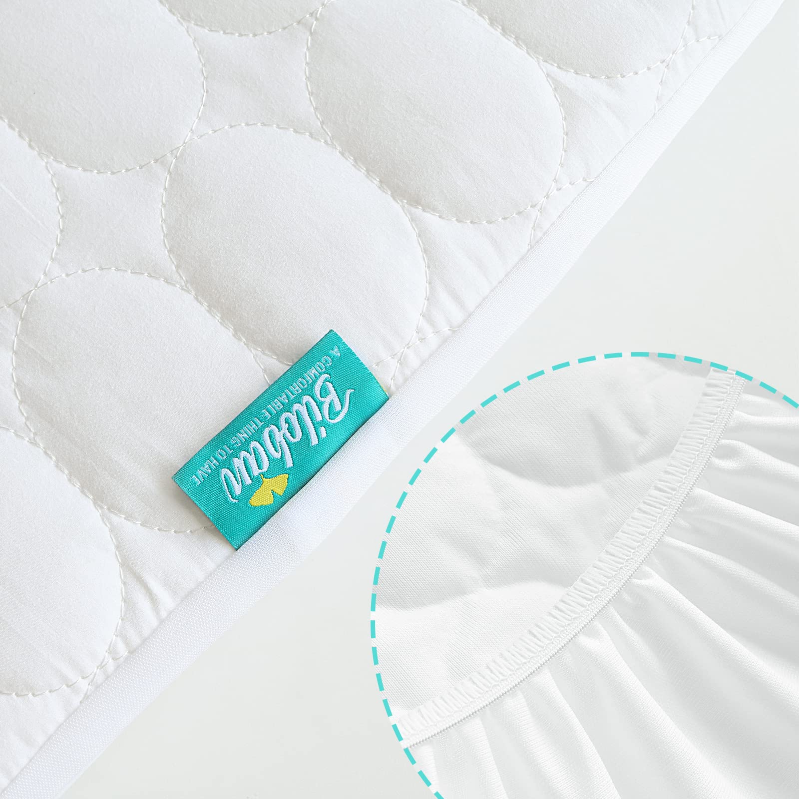 Mini Crib Mattress Protector Sheets Fitted Waterproof 38"x24" & Bassinet Fitted Sheets Compatible with Graco Pack ‘n-Play Dome LX Bassinet(not playard), 2 Pack
