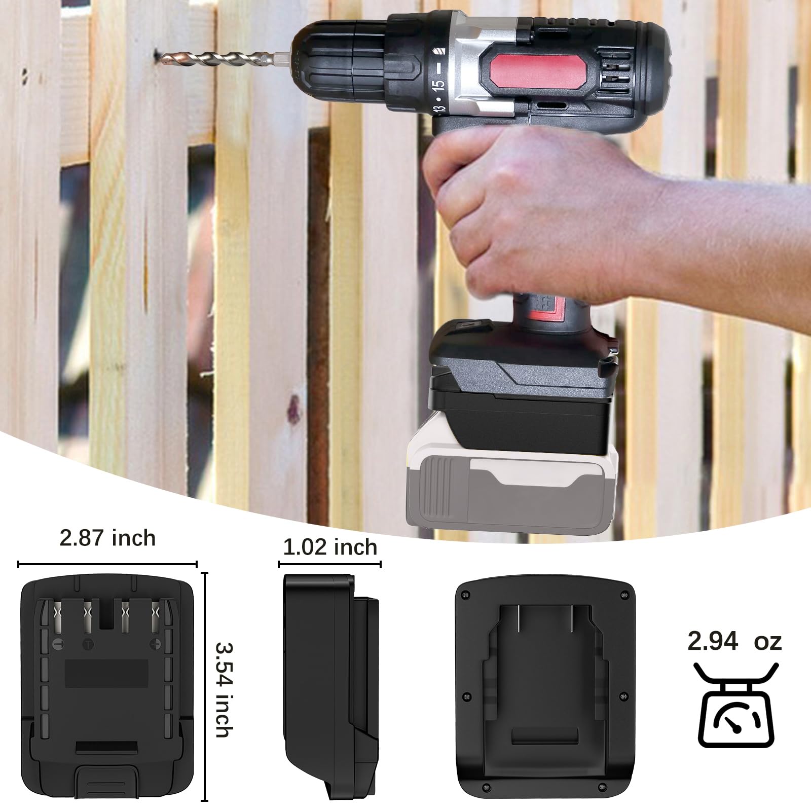 TAIRDA Battery Adapter for DeWalt 20V Max Battery to for Hyper Tough 20V Max Lithium-Ion Cordless Power Tools (Adapter Only)