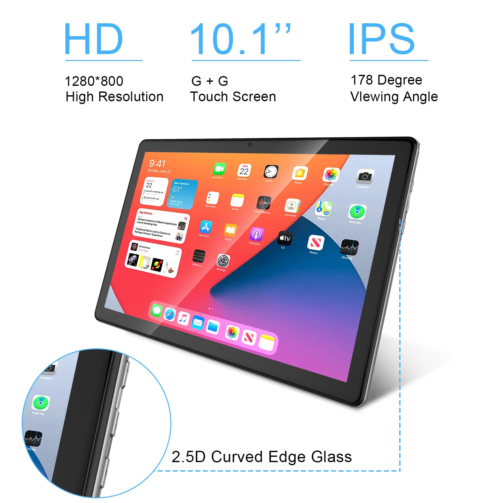 KAKTIN Tablet 10 inch Android Tablet,1080p HD Touchscreen Tablet,2.4G WiFi Tablets,Quad-Core Processor,32GB Storage,2G RAM,6000mhA Long Battery Life, Android 11 OS,Grey