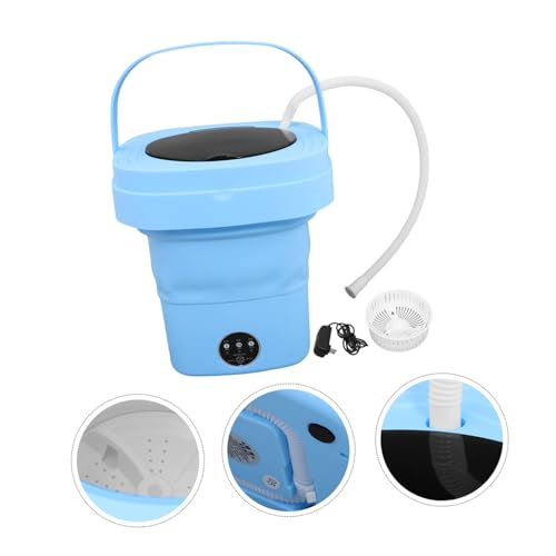 UKCOCO Folding Washing Machine Washing Machine Foldable Mini Washing Machine Small Laundry Washer Portable Washing Machine Mini Travel Washing Machine Bucket Washing Machine Blue Plastic