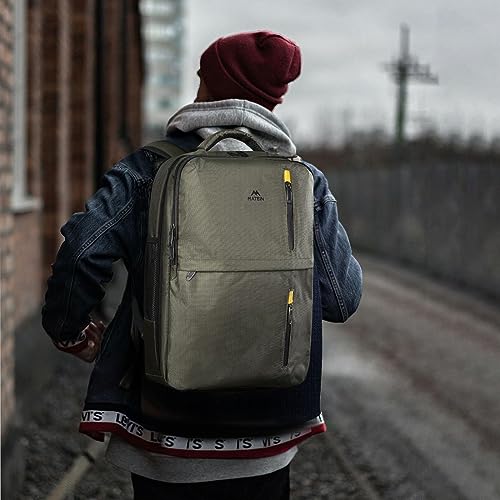 Travel Carry on Backpack, Flight Approved Laptop Backpack with USB Charging Port, Durable Computer Bag for Men Women Fits 15.6 In Laptop, Anti-Theft Waterproof Work Daypack for Business College, Green