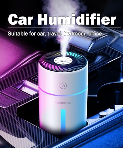 Mini Humidifier, Small Personal USB Cool Mist Humidifiers Ultra-Quiet Air Humidifier for Bedroom Home Office Desktop (XRH019-Black)