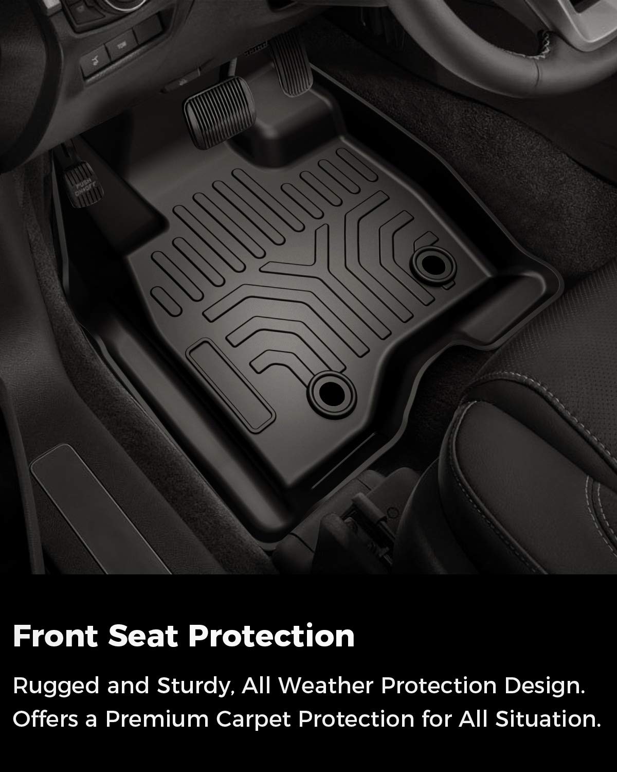 ISSYAUTO Floor Mats Compatible with Explorer 2015-2019, All Weather Guard Floor Mat Floor Liners, TPE Rubber Mats 1st & 2nd Row Seat, Black