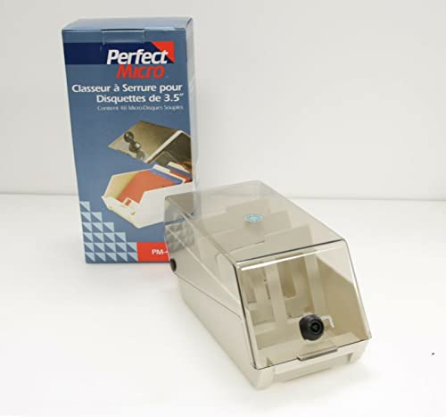 Perfect Micro 3.5" Holds 48 Floppy Diskette Disks Storage Holder w/ Lock PM-48L