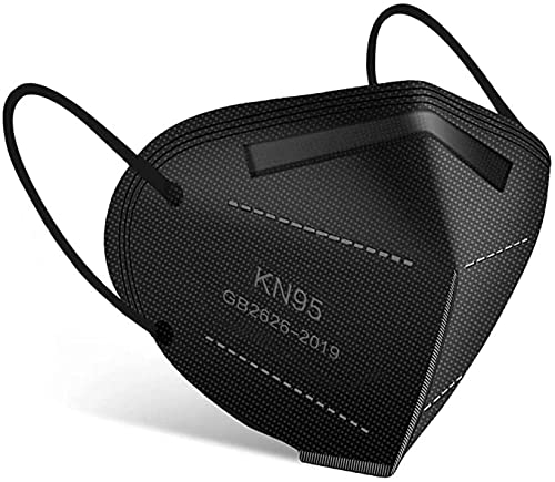 KN95-5 Layer Face Mask (50 pcs) black â Filtration>95% with Comfortable Elastic Ear Loop | Non-Woven Polypropylene Fabric, Protection for Essential Workers