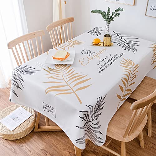 MLQL Beautiful White Flower Pattern Tablecloth Waterproof Kitchen Supplies Living Room Coffee Home Wedding Decor Table A4 140x180cm