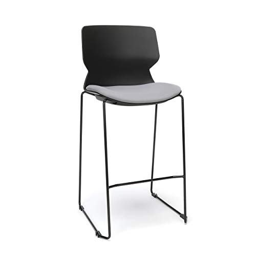 HON Basyx Contempo Guest Stool, 2 Pack, Black/Charcoal