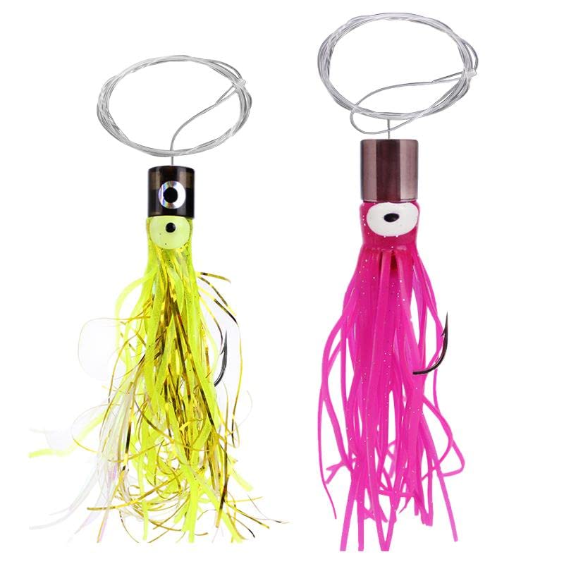 Madi Kay Designs Fishing Gear 带线章鱼钩树脂鱿鱼饵12cm17g 14cm28g船钓