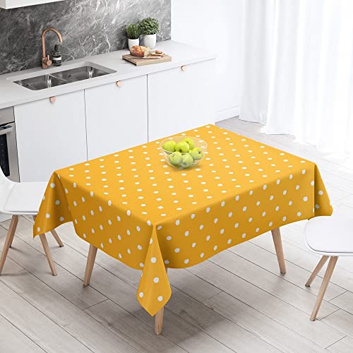 MLQL Waterproof Tablecloth Flower Flora Plant Yellow Green Black Anti-Stain Dining Tables Cover for Home Kitchen Wedding Decor A6 140x210cm