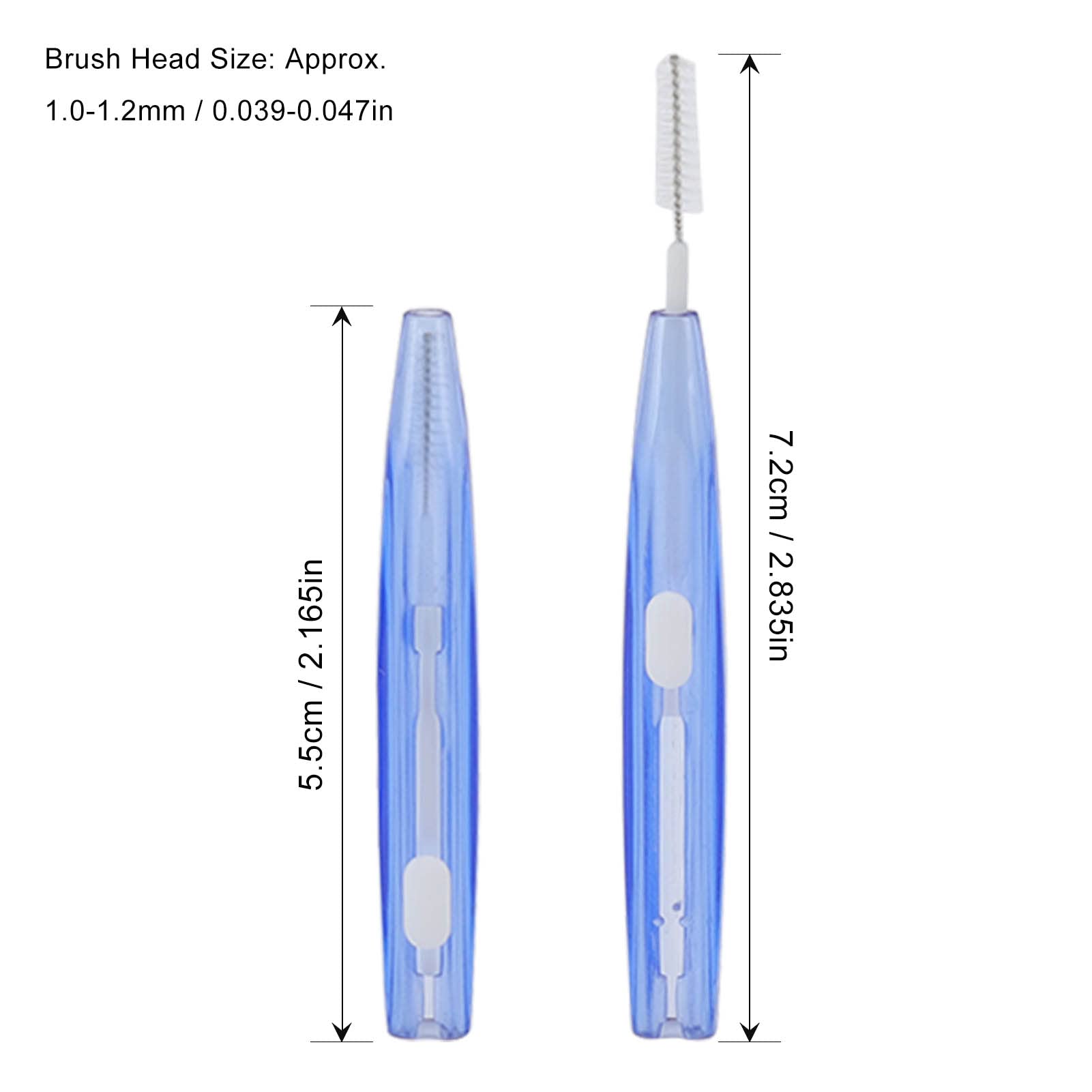 plplaaoo 60Pcs interdental Brushes, Braces Brushes for Cleaning,Practical Slim interdental Brush with Comfortable PP Handle for Adults & Children Orthodontic Care,Tooth Cleaning Tools(Blue), Inter