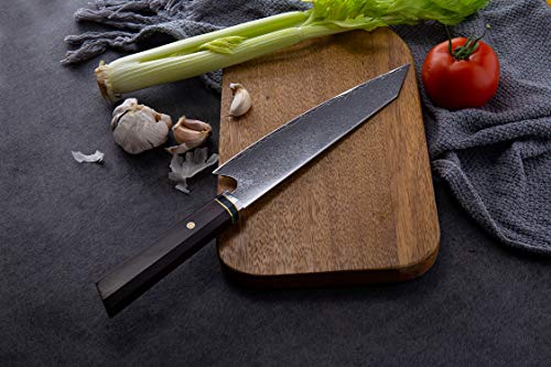 Kiritsuke Chef Knife,GRANDSHARP Kitchen Knife Damascus Pro Sharp VG10 High Carbon Stainless Steel 67-Layer Meat Sushi Fruit Cutting Cleaver Chef Knife[Gift Box]Ergonomic Wooden Handle-8 Inch