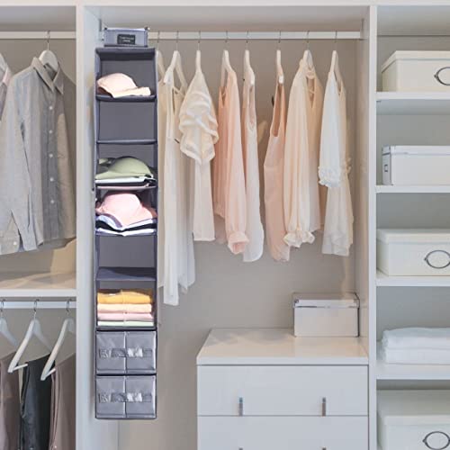 TreeHouse London Hanging Wig Organizer for Closet β Wig Storage for Multiple Wigs, Hair Extensions & Wig Accessory Holder β Space Saving Hanger Rack - with 2 Drawers (Gray)