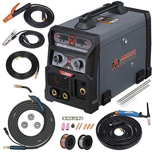 MTS-205, MIG/MAG/Flux Cored Wire, TIG Torch, Stick Arc Welder 3-IN-1 Combo Welding, 115V & 230V Dual Voltage.