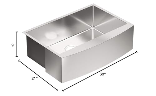 Moen G18121 1800 Series 30-Inch X 21-Inch Stainless Steel 18 Gauge Single Bowl Farmhouse Kitchen Sink