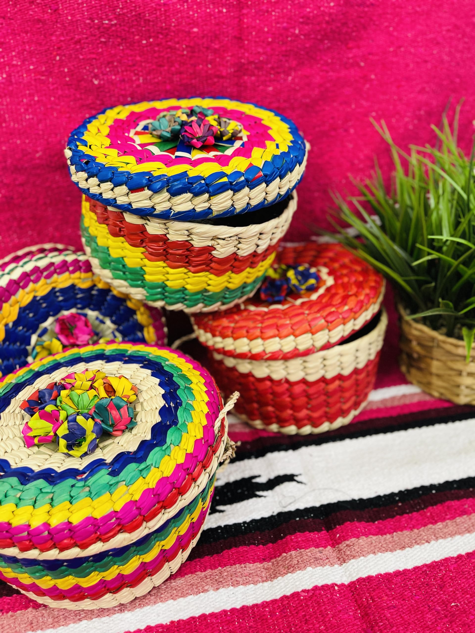 Leos Imports Handmade Mexican Palm Tortilla Basket, Tortillera Made in Mexico