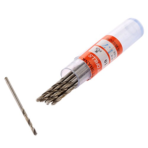 Mtsooning 10PCS 1.3mm Mini Drill Bits, Small Steel Twist Drilling Kit, Precision Hss Drilling Tool for Metal, Wood, Manual Work DIY, Crafts Jewelry, Assembling, Model Making