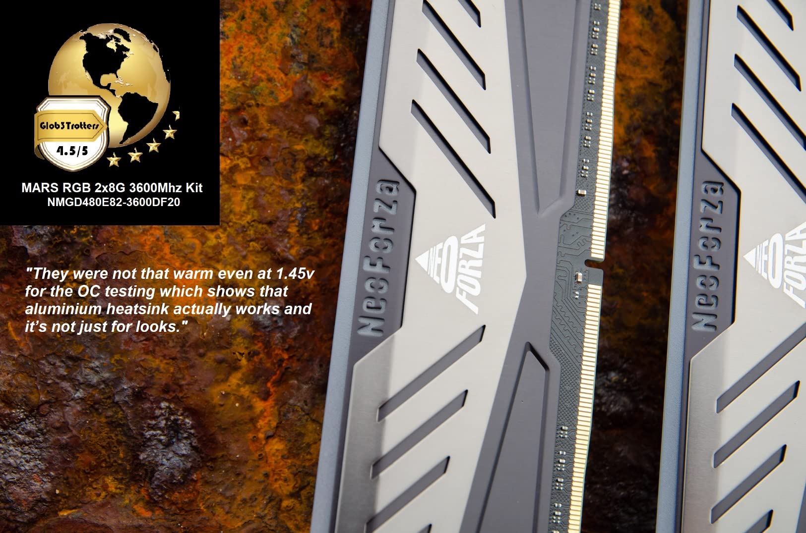Neo Forza Mars 16GB (2x8GB) 288-Pin DDR4 3600 (PC4 28800) RGB SDRAM Desktop Memory Model NMGD480E82-3601DF20