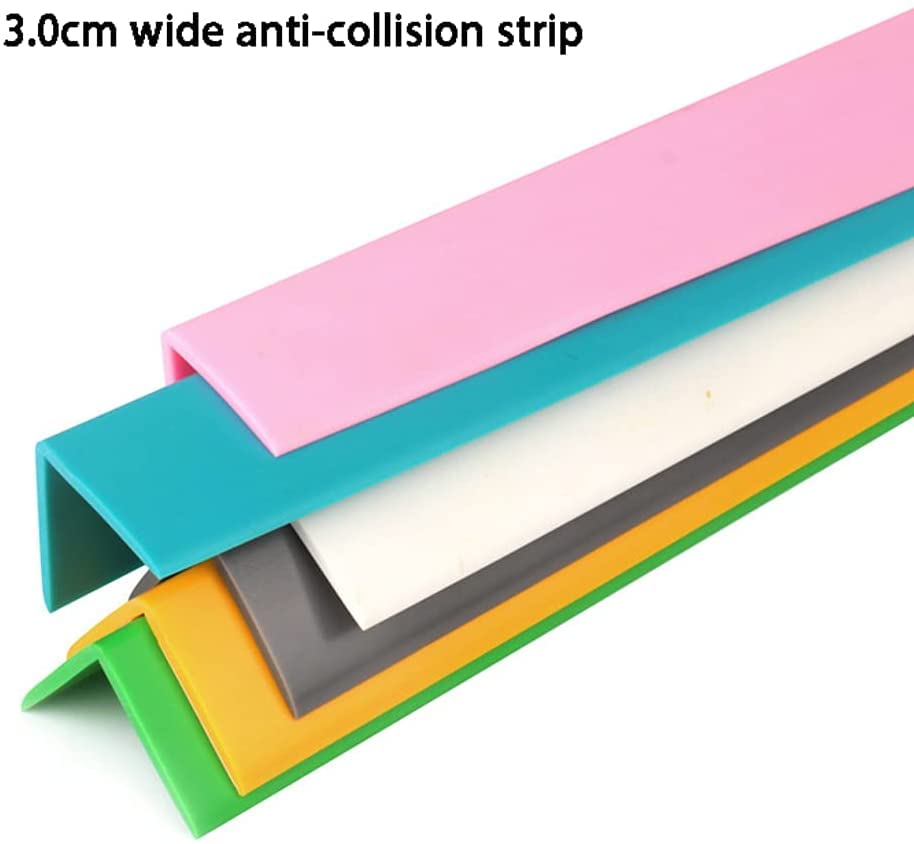 QAZW 3 Pack Smooth Surface Corner Anti-Collision Strip Kindergarten Edge Protection Strip Widen Corner Protection Soft Corner Protection PVC Corner Protection Strip-White||1M