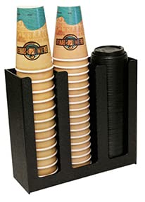 PC-1000 9.5 by PPM: Compact Black Plastic Cup and Lid Holder Only 9.5" tall