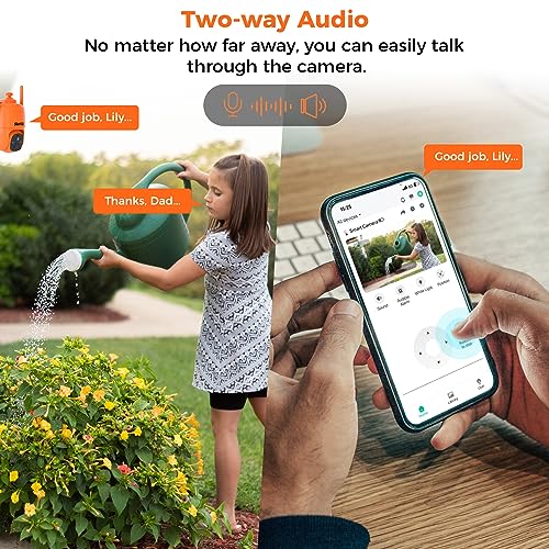 Sovmiku Hephaestus X1 2K Active Defense Solar Security Camera Wireless Outdoor, 2-years Free Cloud Storage, Easy to Setup, Starlight Color Night Vision, Two Way Audio, Audible Flashlight Alarm,SD Slot