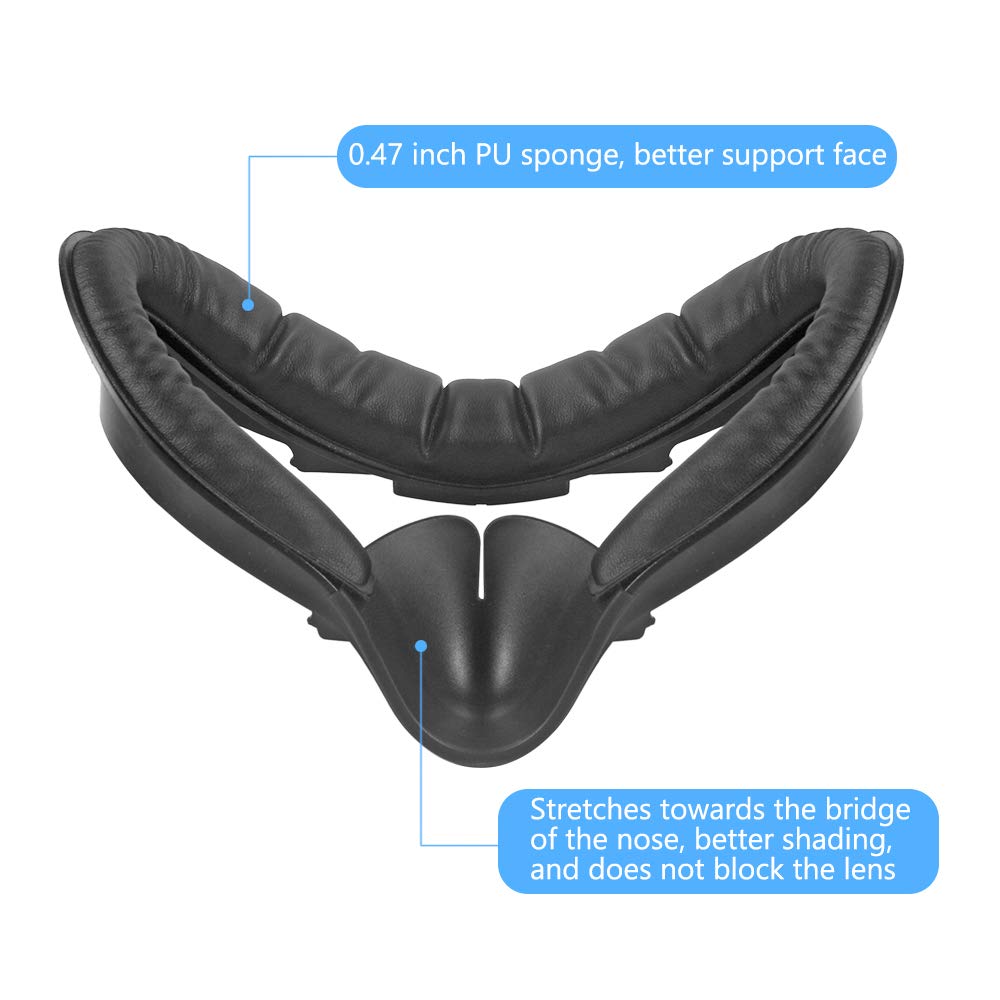 HIJIAO NEW Upgrade Facial Interface Bracket & PU Leather Foam Face Cover Pad Replacement & Lens Cover for Oculus Quest 2