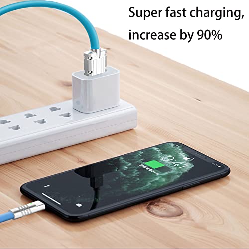 LPSHGK 180° Rotating Fast Charge Cable, Chubby Gamer 180 Rotating Fast Charge Cable for iPhone, 1.2/1.8m Rotating Fast Charge Cable, USB to C Durable to Avoid Breakage (Blue,for Android, 1.8m)