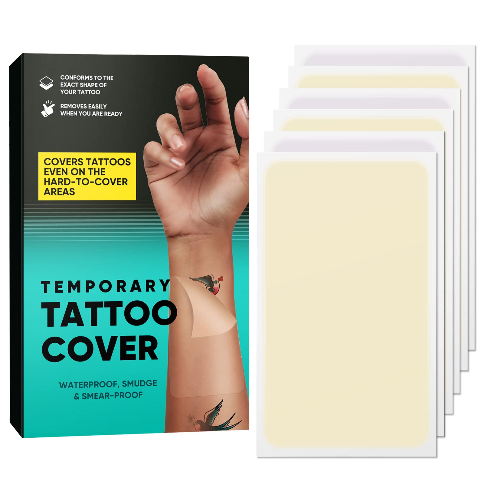 iTecFreely Tattoo-Cover-Up Waterproof-Sweatproof-Tattoo-Cover-Up-Tape Ultra-Thin-Breathable-Invisible-Patch-Concealer-Sticker-Suitable-for-Spot-and-Scar