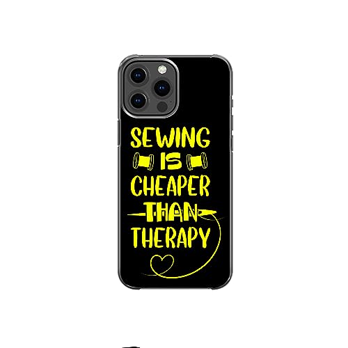 Sewing Is Cheaper Than Therapy Sarcastic Funny Sewing Enthusiast Pattern Art Design Anti-Fall and Shockproof Gift iPhone Case (iPhone XR)