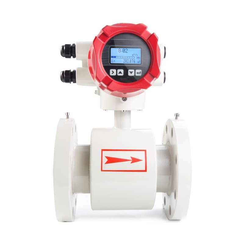 Ultrasonic Flow Meter Water Flow Meter Sensor Accuracy 0.5% RS485 Digital Liquid Intelligent Electromagnetic Flowmeter Measuring Pipe Size From DN40mm To DN150mm Sensor Transducer Accessories(Color:DN
