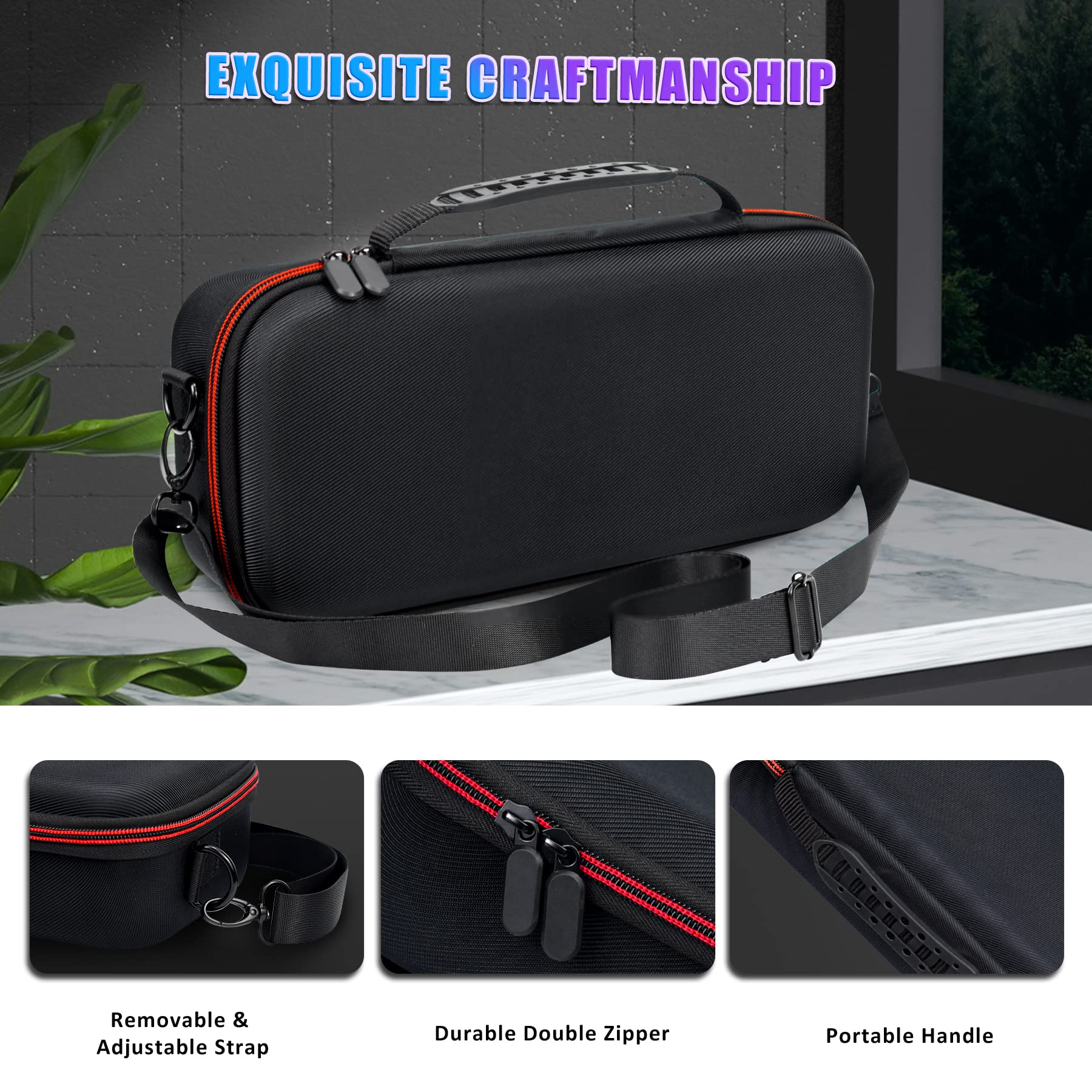 MENOLY Steam Deck Carrying Case, Steam Deck Case Bag with Shoulder Strap, Built-in Larger Storage and Game Stand Design, Portable Travel Case for Steam Deck Console & Accessories