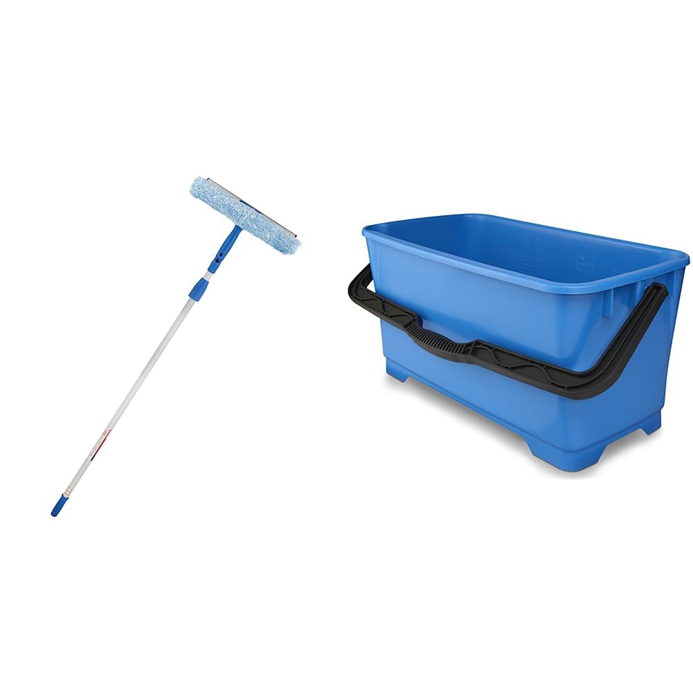 Unger Professional 2-in-1 14" Window Cleaning Squeegee & Scrubber + 6 Gallon Heavy Duty Bucket
