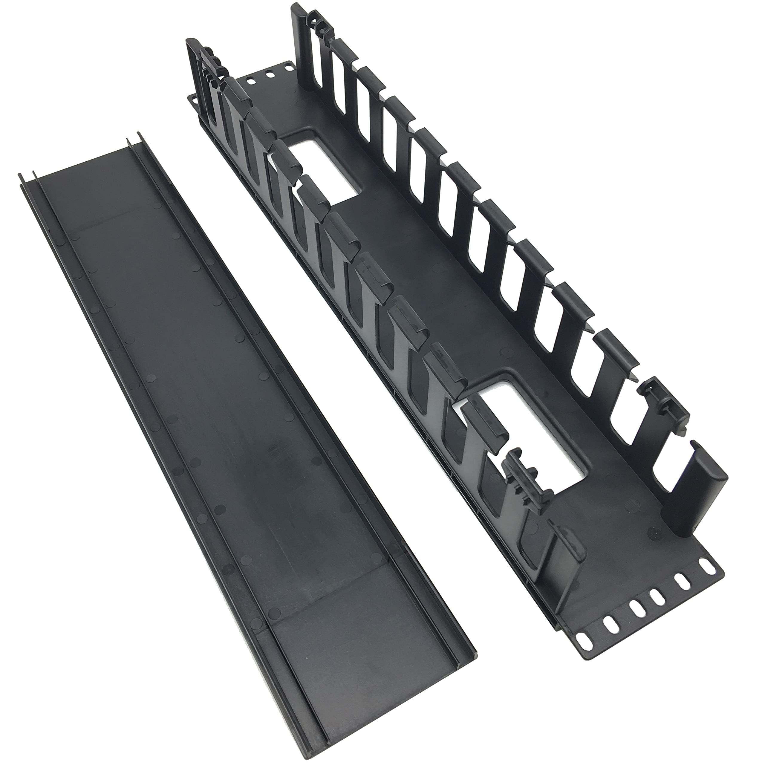 QiaoYoubang 4 Pack of 2U 12 Slots Horizontal Rack Mount Cable Management Organizer Plastic 19" Rack Mount (2U4PC)