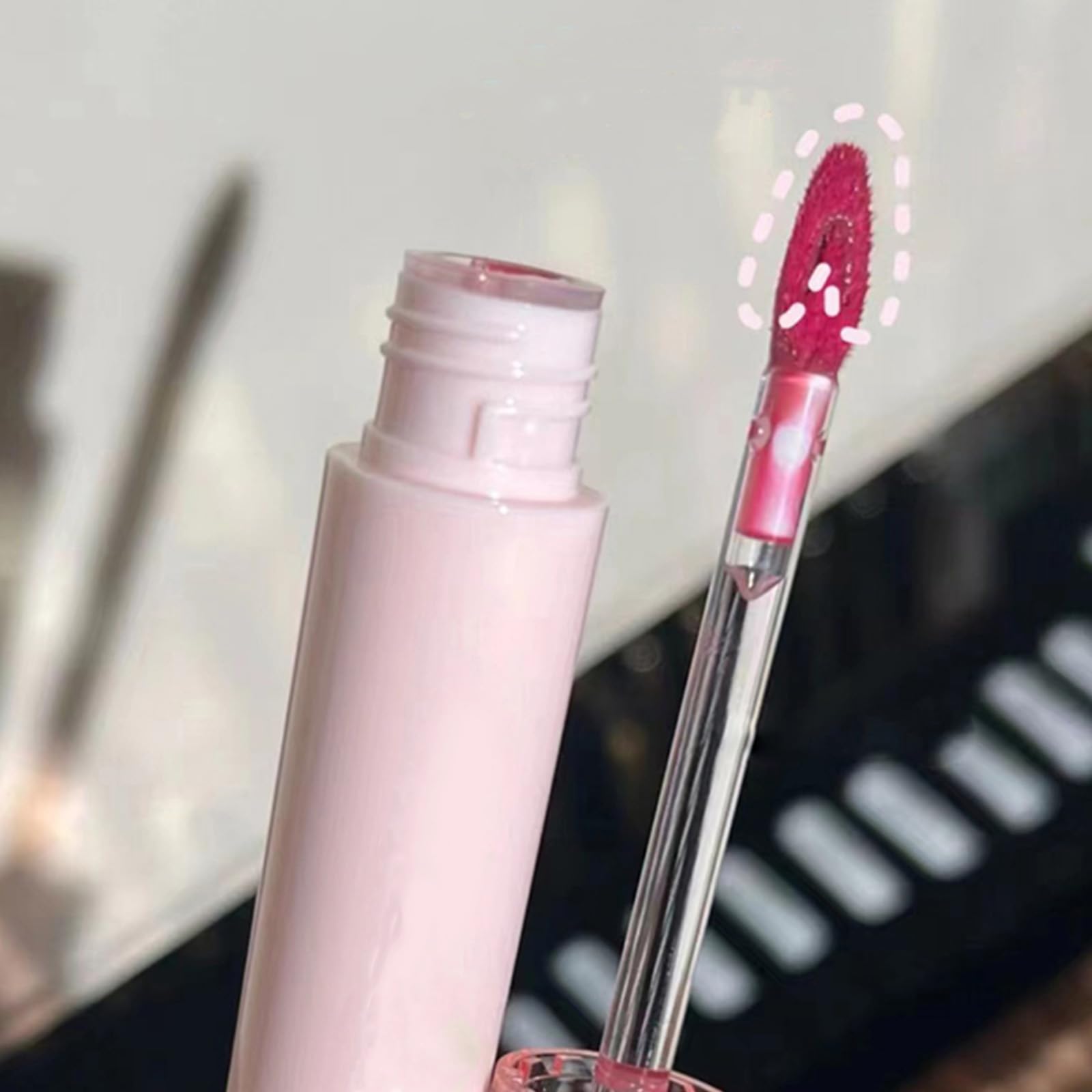 KWOLYKIM Glass Water Lifter Gloss, Hydrating Lip Gloss, Plumping Water Gloss Lip Gloss Moisturizing Sweet Lip Glaze Snow Pink