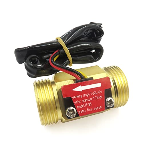 ROFEI 1/2" 3/4" 1" 3" Water Flow Sensor Brass 1.75MPa Sensor Turbine Flowmeter DC5~18V Used to Measure The Flow of The Medium (Size : 3/4")