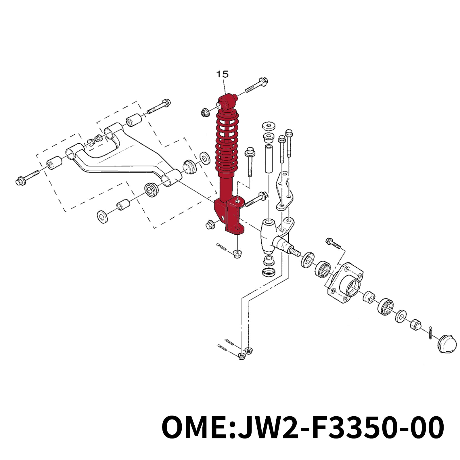 GOXFOFO Golf Cart Front Shock Absorber Golf Carts Accessories for Yamaha Drive G29 Golf Cart Passenger Side or Driver Side (Driver Side, OEM# JW2-F3350-00)