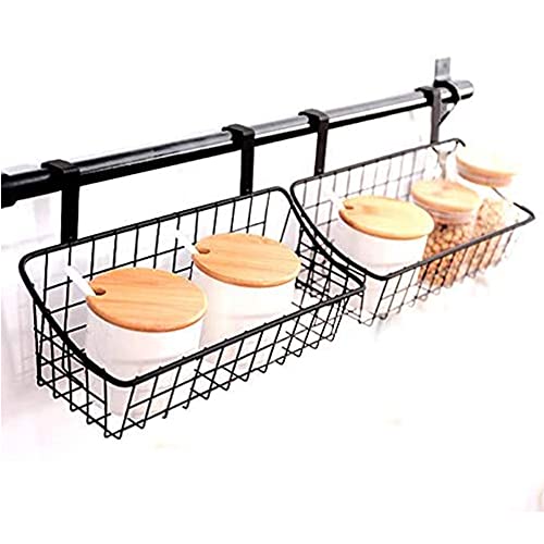 Jteyult Basket with Grid Storage Basket, Hang It Behind a Door or on a Railing, Over The Cabinet Door, White