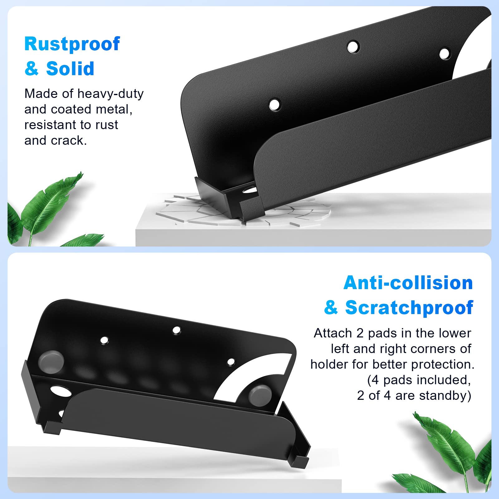 MoKo Wall Mount for Nintendo Switch/Switch OLED, Metal Wall Mount Bracket with Joy-Con Hooks, Airflow Gap Design Fast Heat Dissipation, Safely Store Your Switch Near or Behind TV, Black