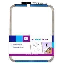 Grey A4 Magnetic Dry Wipe White Note Board Kitchen Fridge Memo + Pen