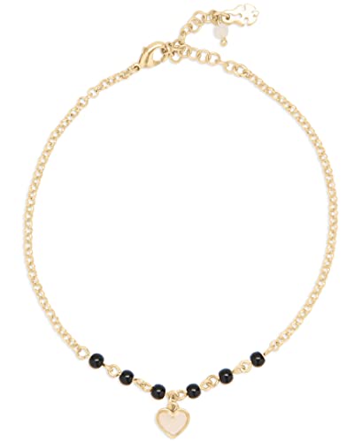 Lucky Brand Heart and Pearl Anklet Set, Gold, One Size