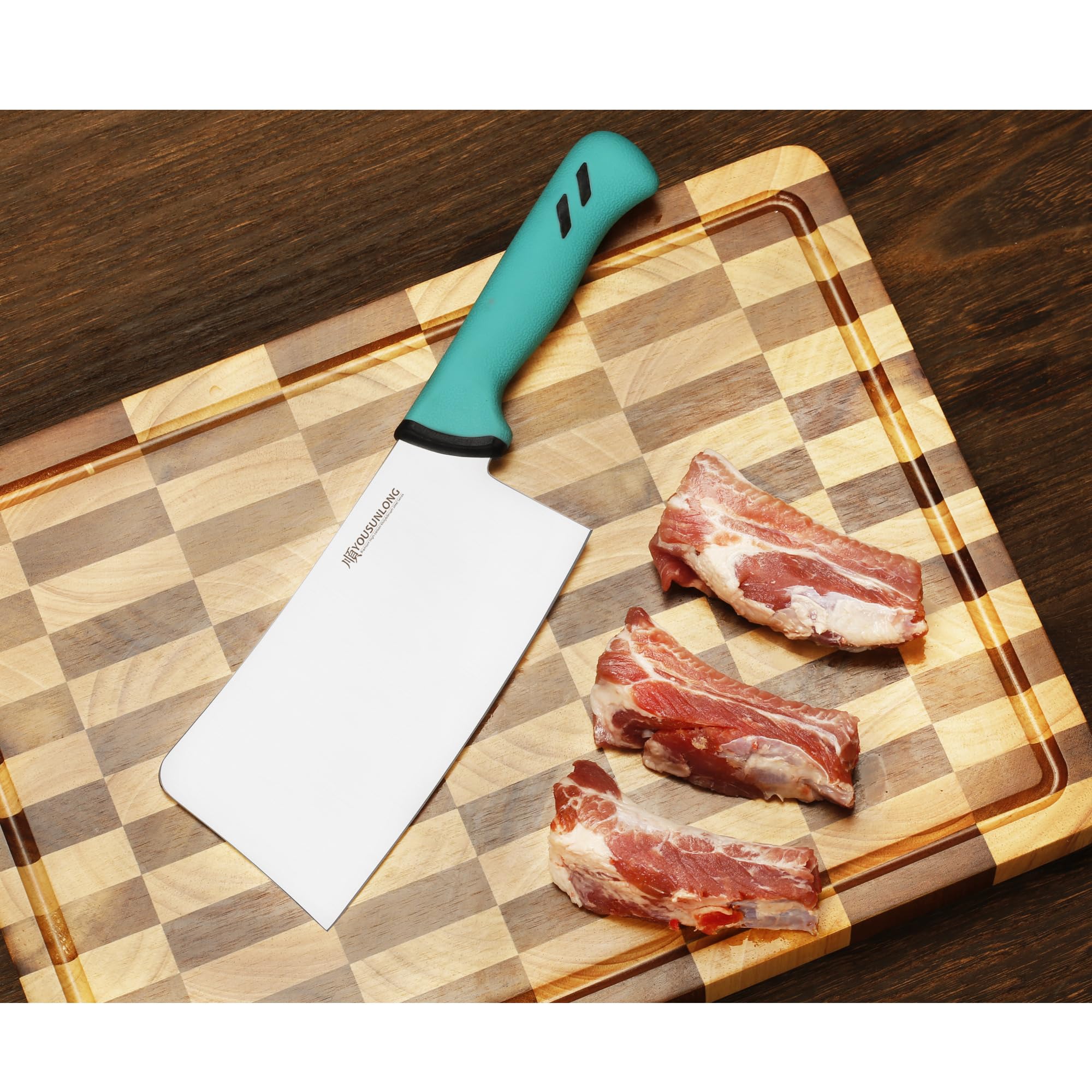 YOUSUNLONG Chopping Knife - 8 Inch Meat Cleaver and Vegetable Kitchen Knives - Premium High Carbon Molybdenum Steel Blade - Razor Sharp - Ergonomic & Non-slip Handle