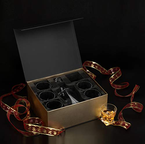 KANARS Whiskey Decanter Set, Premium Crystal Liquor Decanter with 6 Old Fashioned Glasses for Cocktail Scotch Bourbon Irish Whisky Alcohol, Unique Men Gifts for Father's Day