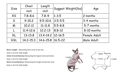 Sphynx Cat Clothes Hairless Cat Clothes Winter Casual Cotton Jacket Cat Sweater for Small Cats and Dogs Cornish,Devon,Perterbald (XL)