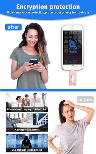 Photo Stick for iPhone, USB Flash Drive for iPhone, MFi Certified Apple Photo Stick, iPhone-Thumb-Drive, 128GB iPhone-Memory-Stick for iPad/iPhone/Computer Picture Keeper Portable Hard Drive 128GB