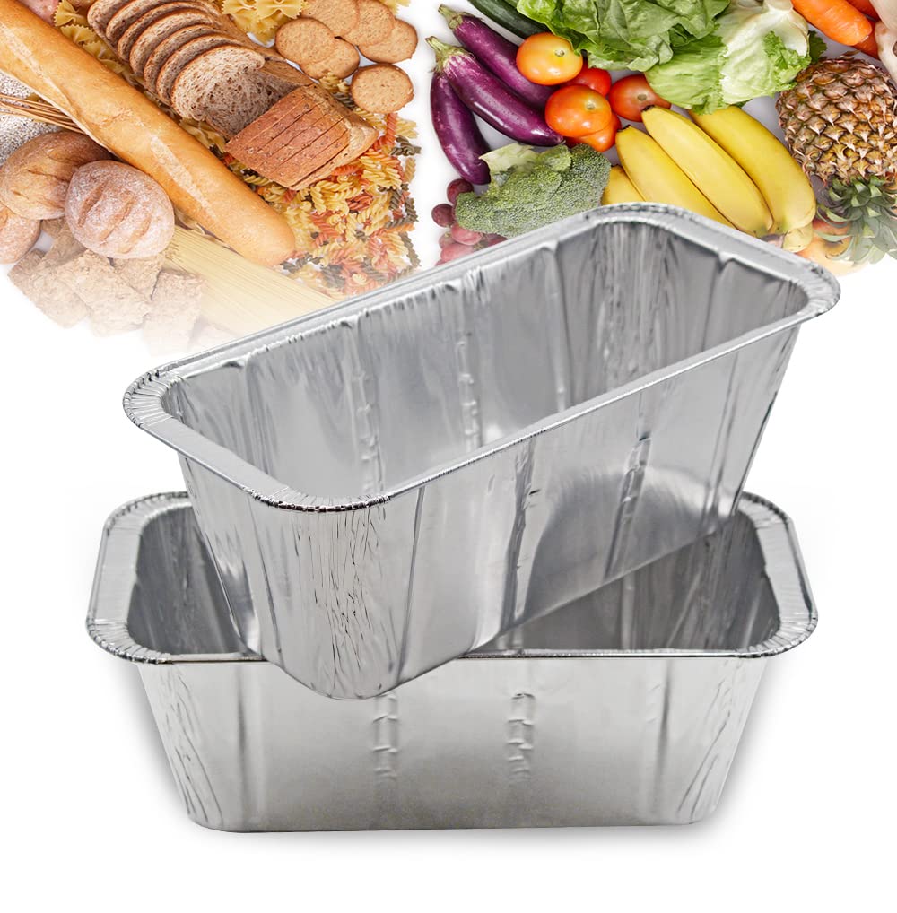 MESTAEK 30 Pack Drip Pans Compatible, 8" x 3.7" x 3" Griddle, Rear Grease Cup, Disposable Aluminum Foil for Baking, Cooking, Heating, Storing, Prepping Food